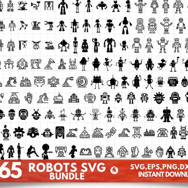 Robot Svg - Etsy