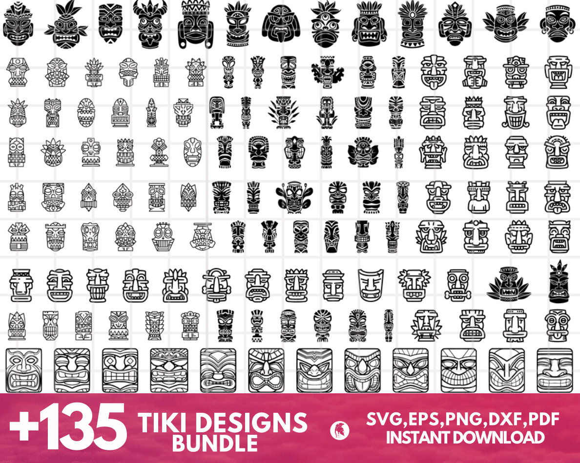 Tiki SVG Bundle - Tiki PNG Bundle - Tiki Clipart - Tiki SVG Cut Files ...