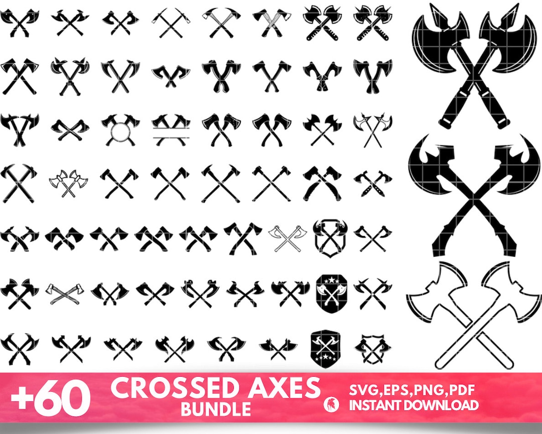 60 Axe SVG Cut Files, Axe Cut Files, Crossed Axes SVG, Lumberjack Axe ...
