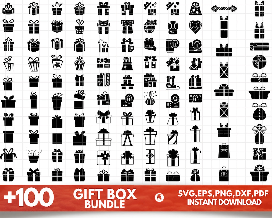100+ Gift Box SVG Bundle - Gift Box PNG Bundle - Gift Box Clipart ...