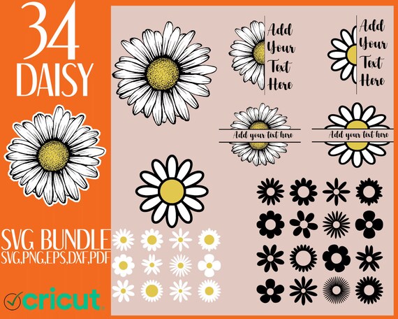 34 Daisy SVG Daisy SVG Bundle Daisy Flower SVG Daisy | Etsy UK