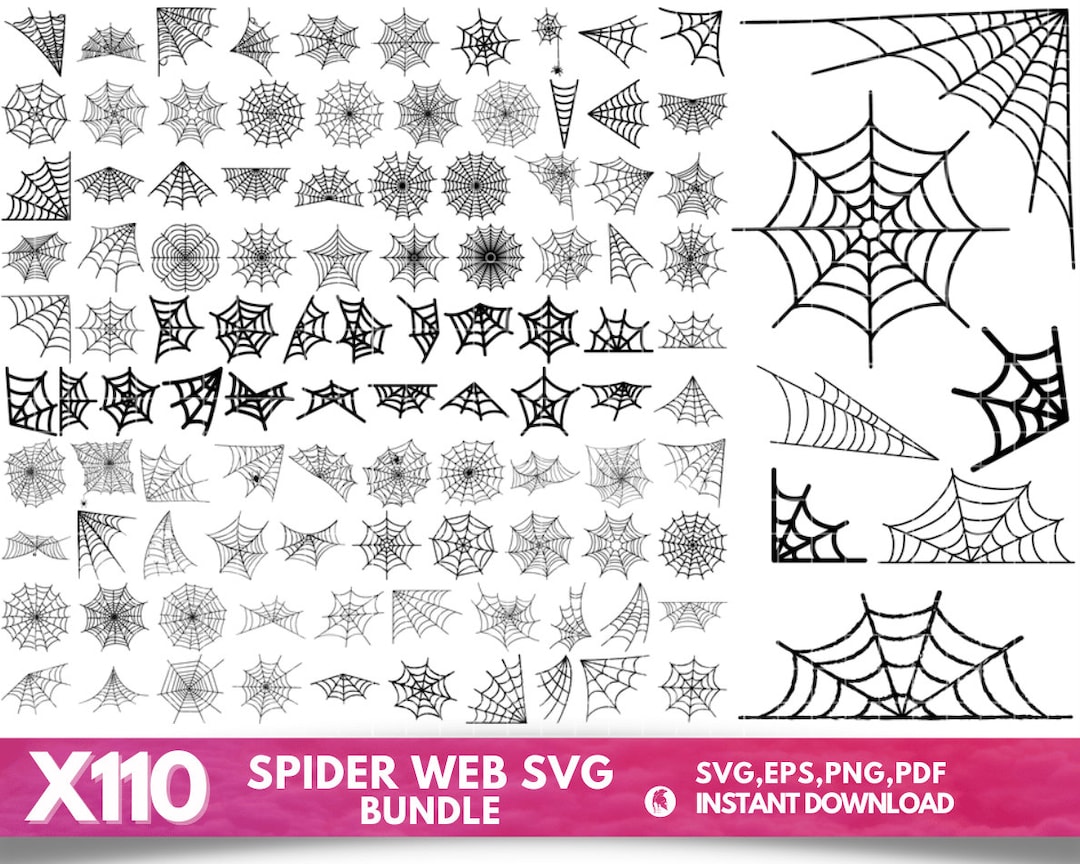 100+ SPIDER WEB SVG, Spider Web Bundle Svg, Spider Web Clipart, Spider ...