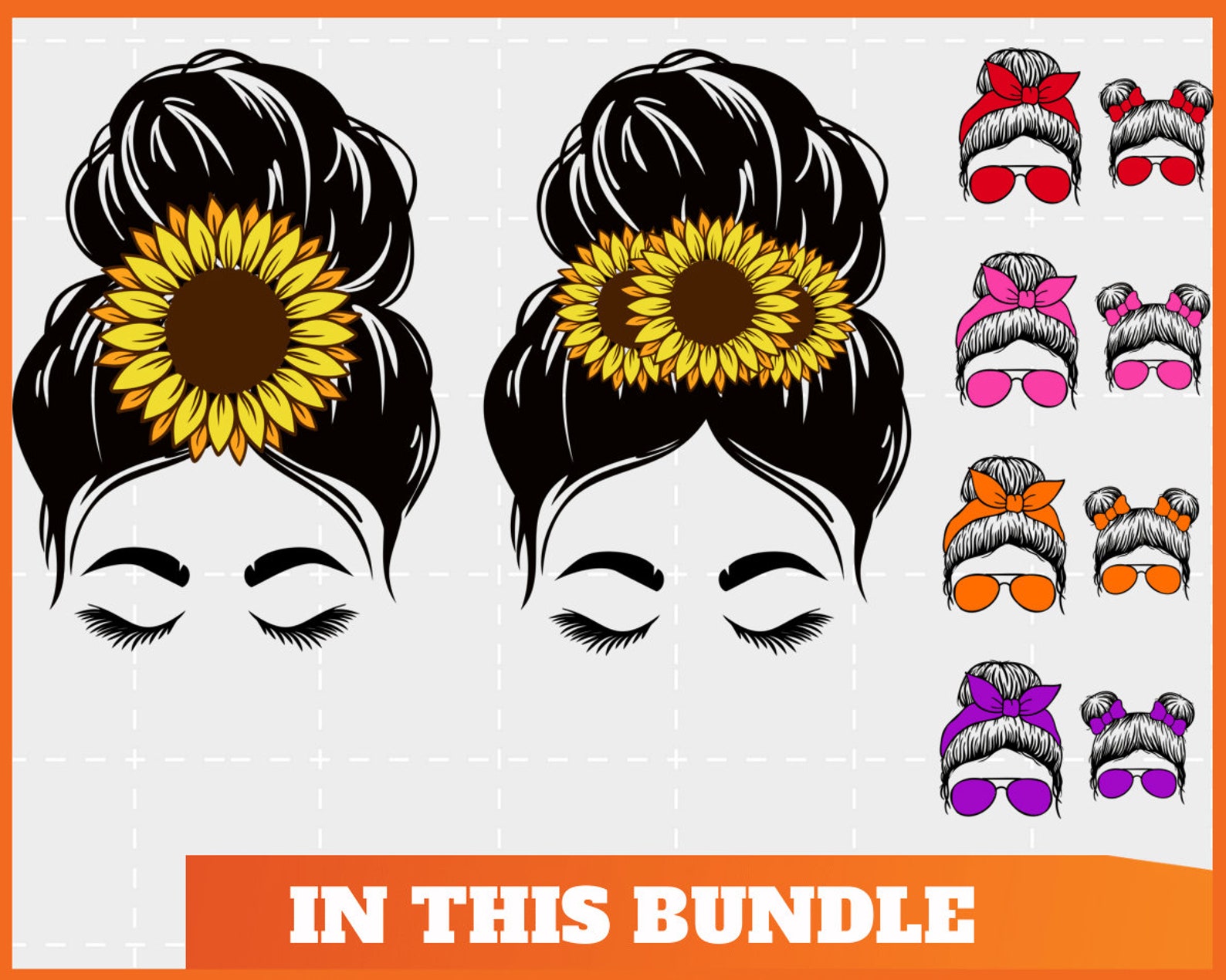 70 Messy Bun Svg Bundle , Momlife Svg ,mom Life Svg, Mom Skull Svg ...