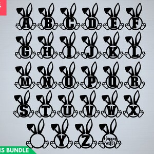 Easter Name Tag SVG for Glowforge, Bunny Letter Svg, Silhouette ...