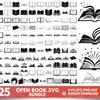 Open Book Simple Reading Art Blank SVG / PNG / JPG Clipart - Free ...