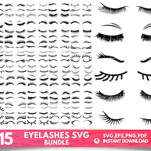 115+ Eyelashes SVG Bundle, Eyelashes Girl SVG, Eyebrows SVG, Makeup Svg ...