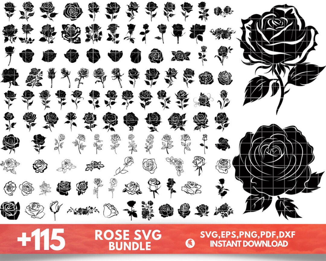 Rose SVG, Flower SVG, Rose Cricut, Roses Svg, SVG Cut Files, Rose ...