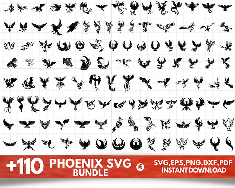 Phoenix SVG Bundle - Phoenix PNG Bundle - Phoenix Clipart - Phoenix SVG ...