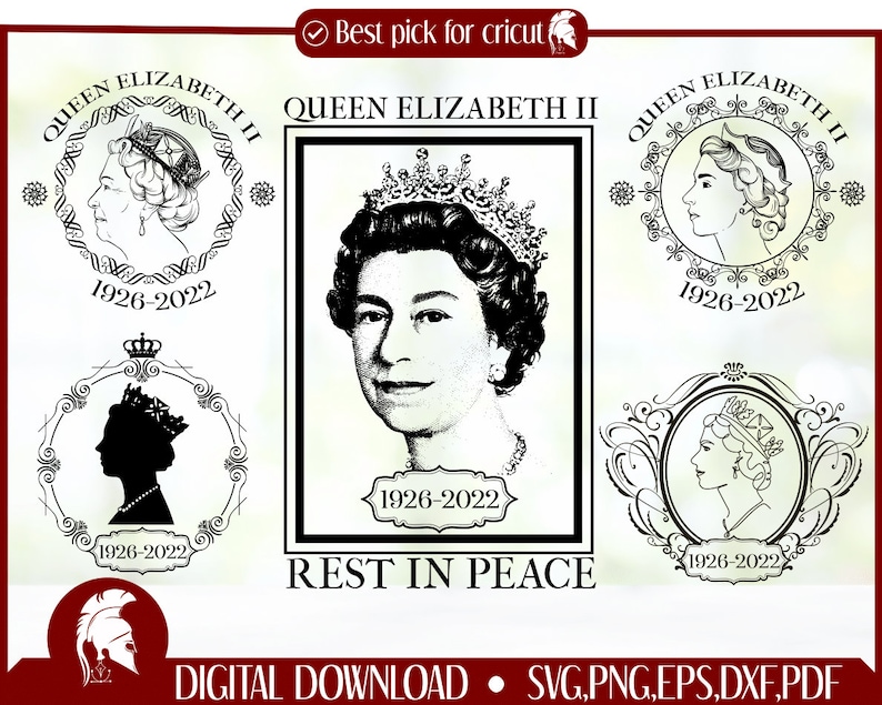Queen Elizabeth RIP 1926 2022 Svg Dxf Png Cut File Instant - Etsy