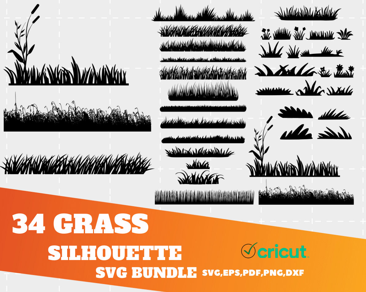GRASS SVG BUNDLE, Grass Svg Clipart, Wild Grass Svg Cut Files for ...