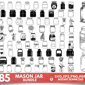 Mason Jar Svg, Glass Jar Svg, Jar Svg, Kitchen Svg, Mason Jar Cricut ...