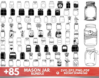 Mason Jar Svg, Glass Jar Svg, Jar Svg, Kitchen Svg, Mason Jar Cricut ...