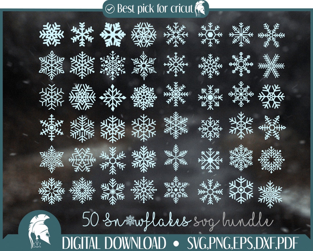 50 Snowflake Svg Cutfile Snow Flake Svg Cut File Christmas Clipart ...