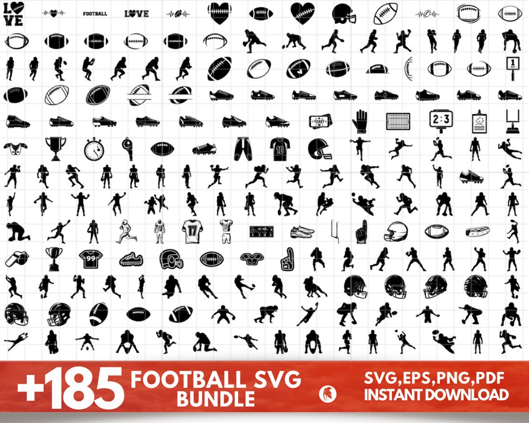 Football SVG Bundle - Football PNG Bundle - Football SVG Cut Files for ...