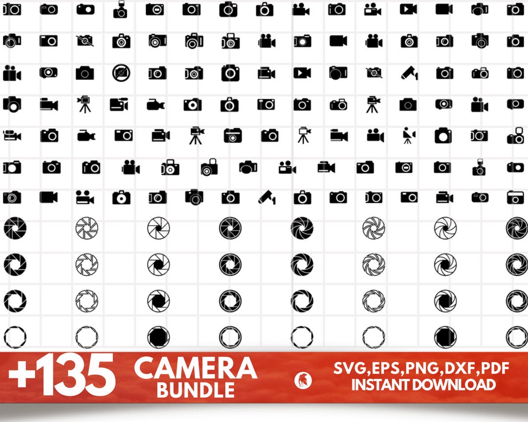 Camera SVG Bundle - Camera PNG Bundle - Camera Clipart, Camera SVG Cut ...