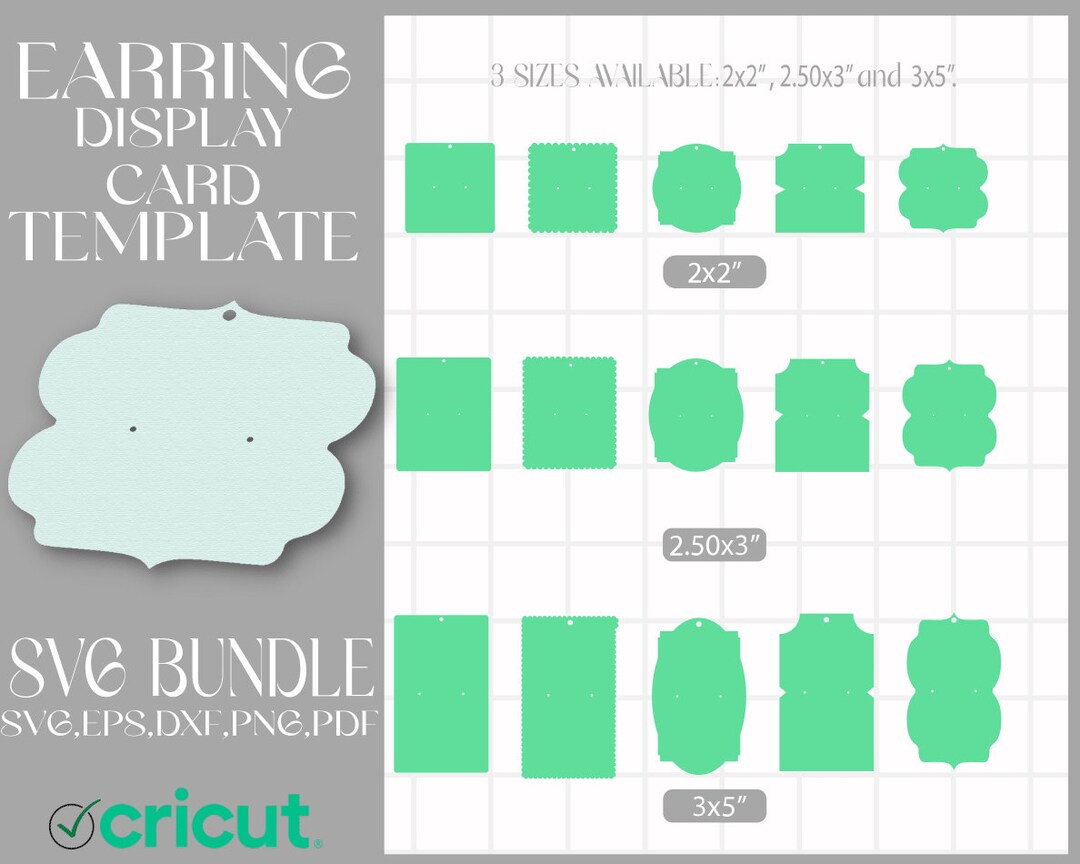 Display Earring Card Svg, Earring Display Template, Earring Card Svg ...