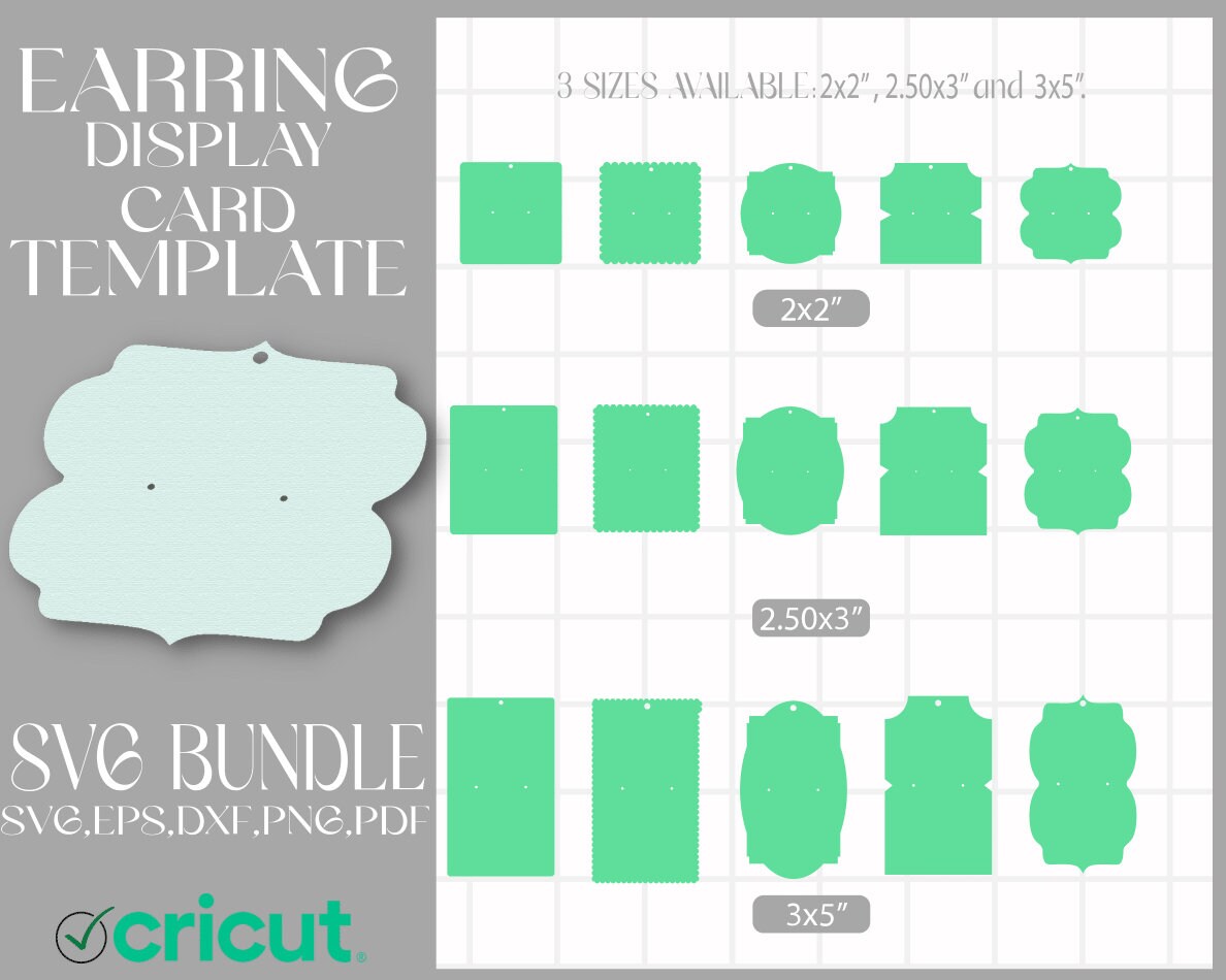 Display Earring Card Svg Earring Display Template Earring - Etsy