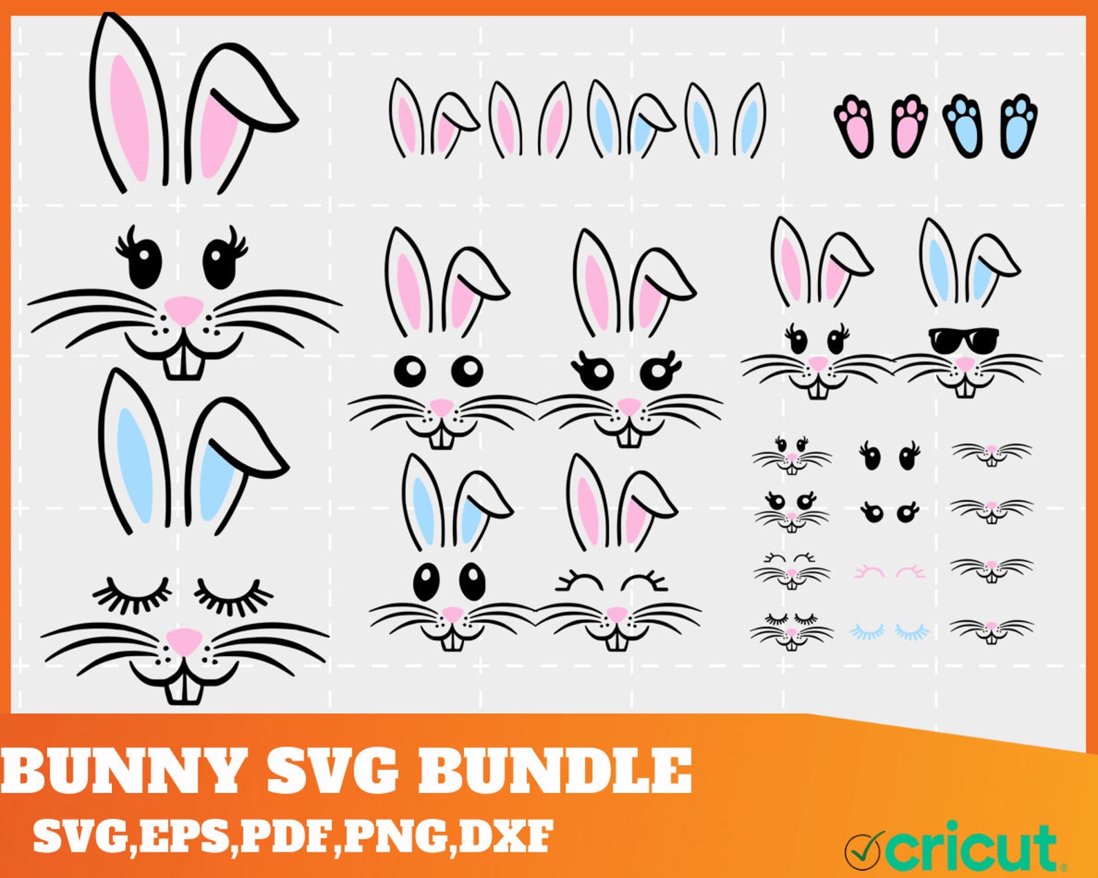 Easter Bunny Svg Bunny Ears Svg Bunny Face Svg Easter Bunny | Etsy