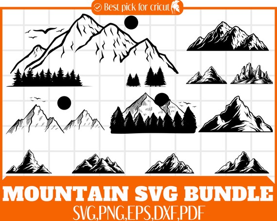 Mountains SVG PNG EPS. Trees Svg. Forest Svg Cricut. - Etsy