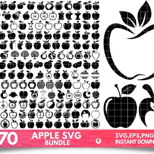 170 Apple SVG Bundle - Apple PNG Bundle - Apple Clipart - Apple SVG Cut ...