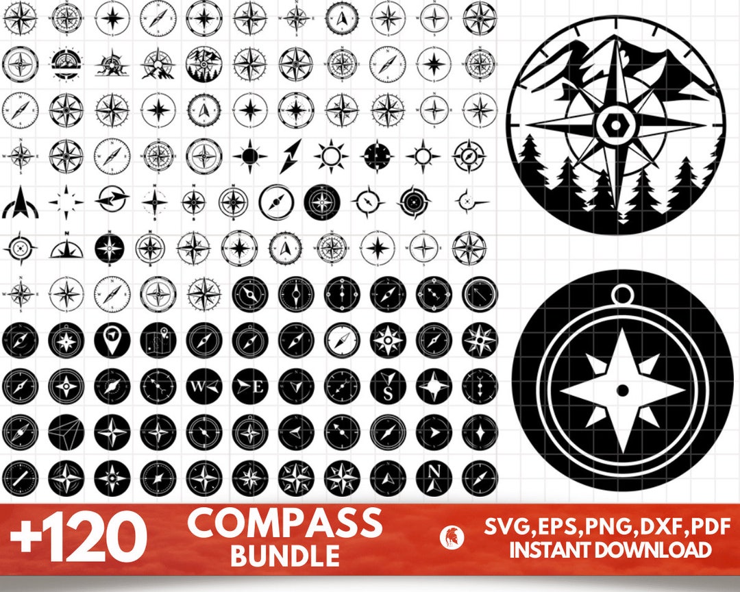 Compass SVG Bundle, Compass PNG Bundle, Compass Clipart, Compass SVG ...