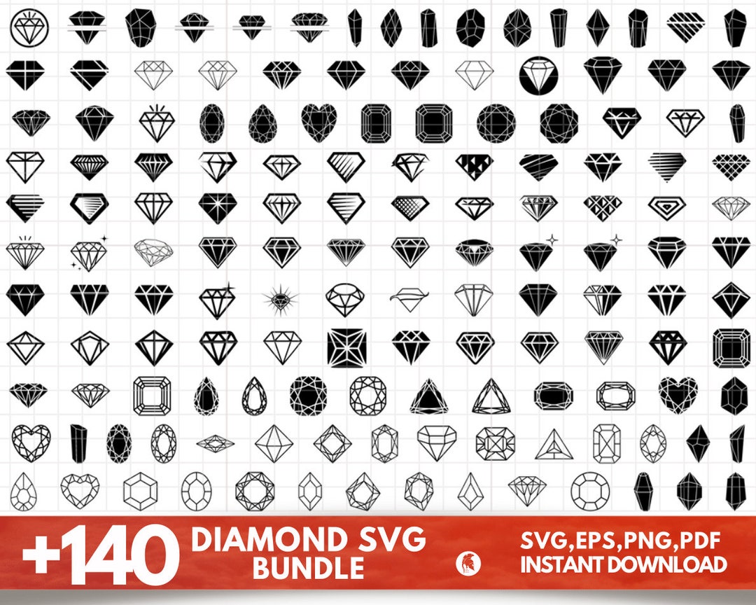 Diamond SVG Bundle - Diamond PNG Bundle - Diamond Clipart - Diamond SVG ...