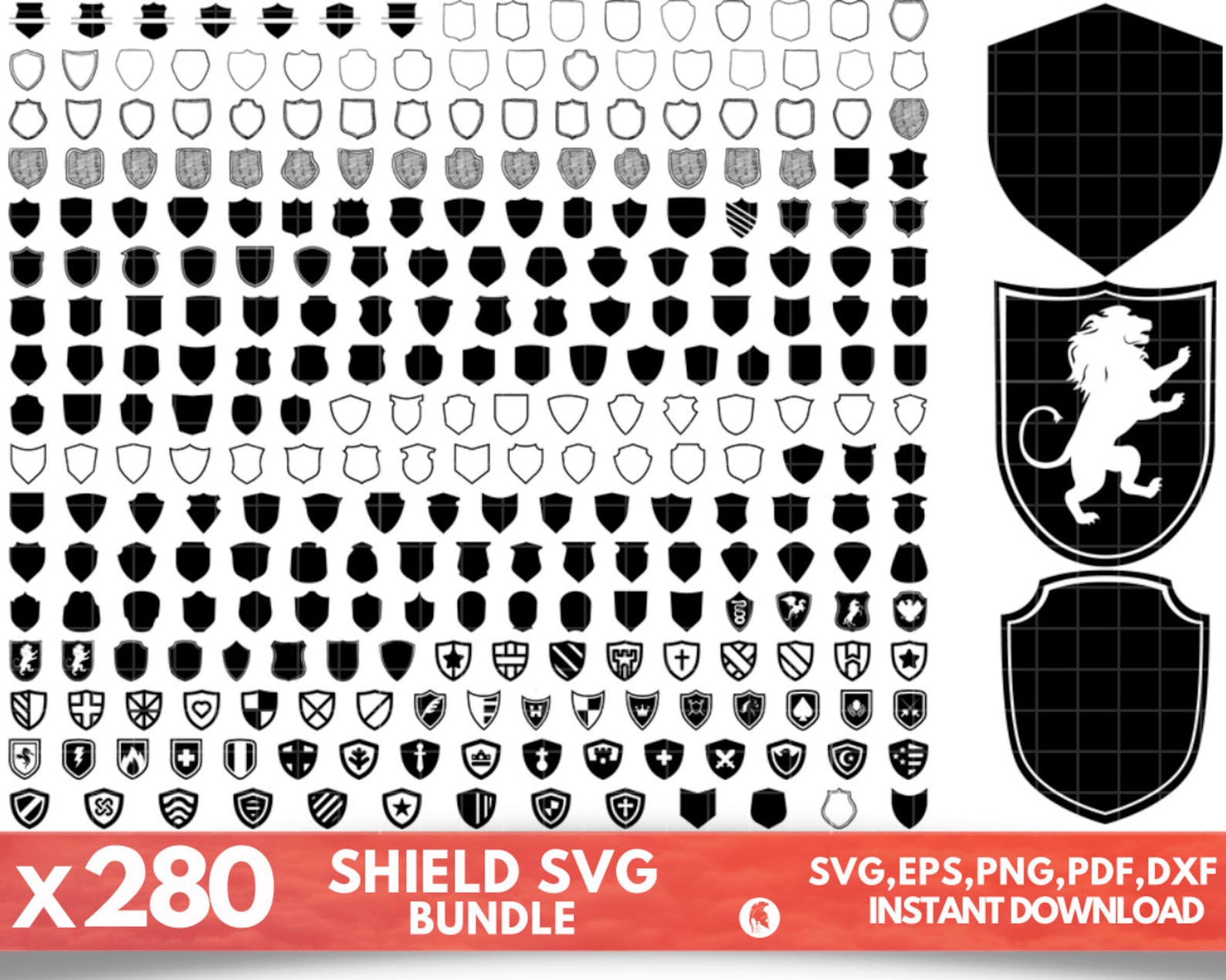 Shield SVG Bundle, Shield PNG Bundle, Shield Clipart, Shield SVG Cut ...