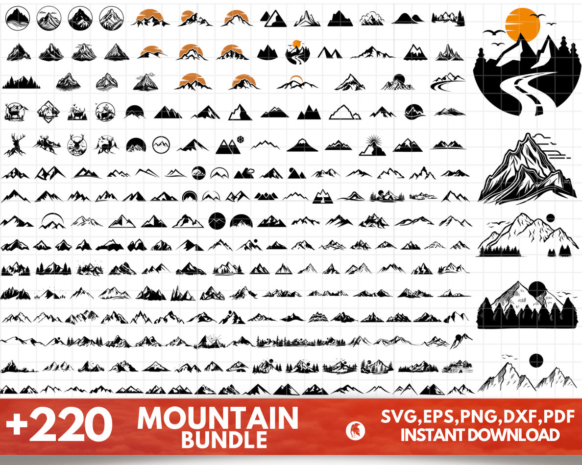 225 Berg und Wald SVG Bundle, Berg svg Clipart, Berg und Wald ...