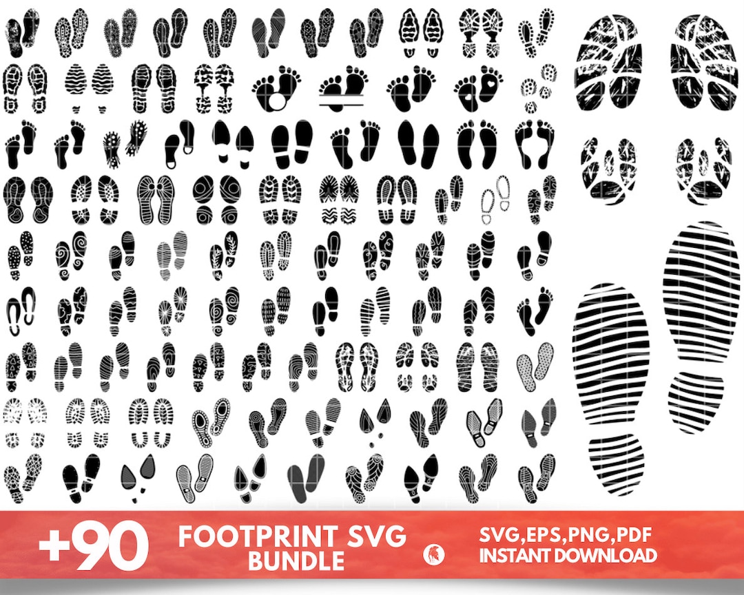 Footprint SVG, Foot Print Svg, Footprint Clipart, Shoe Print Svg, Shoe ...