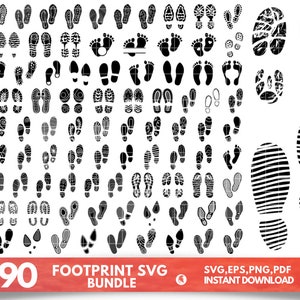 Footprint SVG, Foot Print Svg, Footprint Clipart, Shoe Print Svg, Shoe ...