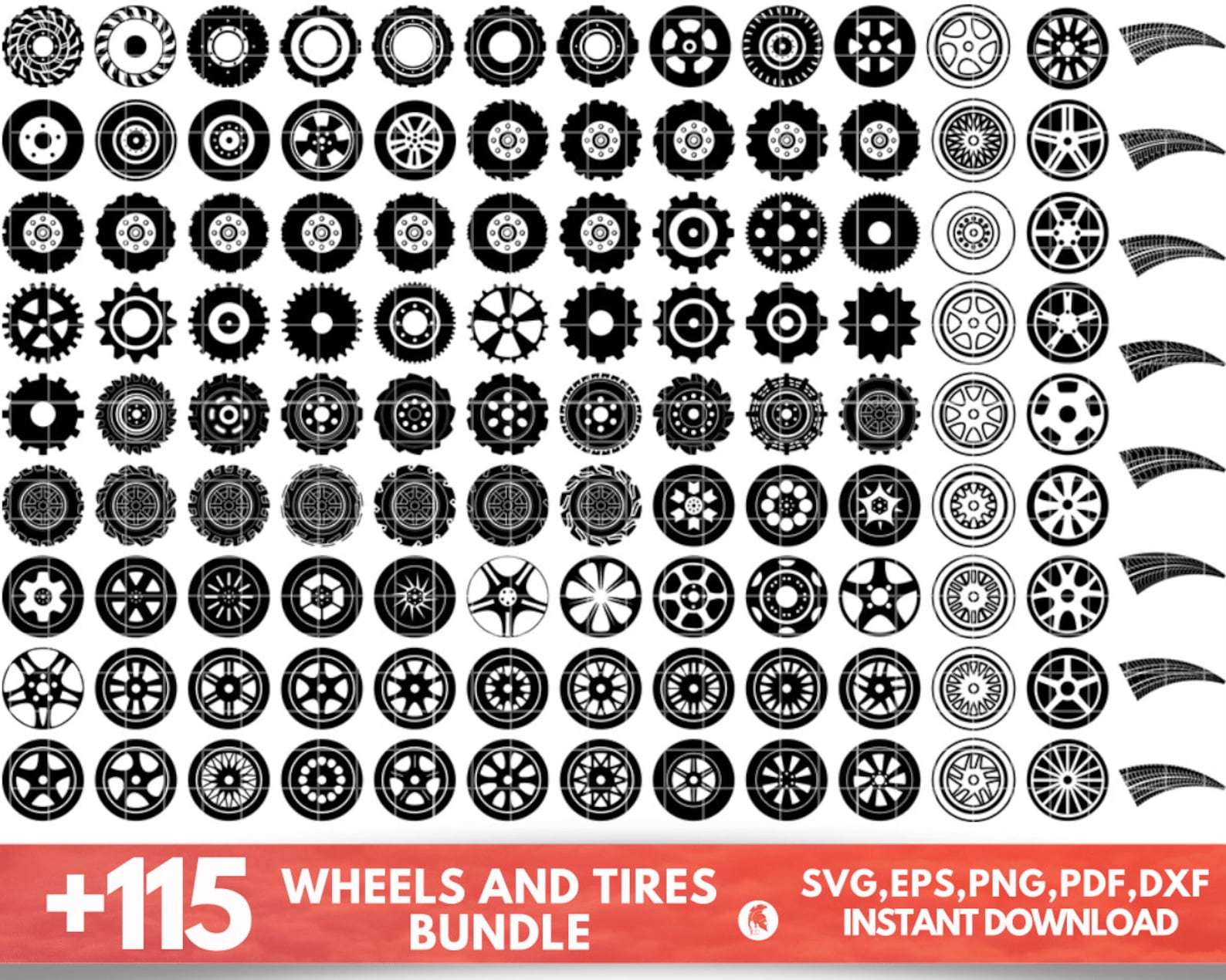 112 Wheels SVG Bundle, Tires Svg, Tyres Svg, Wheels Dxf, Wheels Png ...