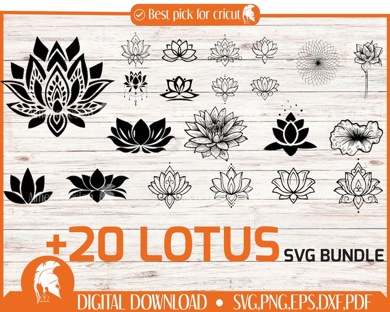 Lotus Flower SVG Lotus Svg Lotus Silhouette Zentangle Lotus - Etsy