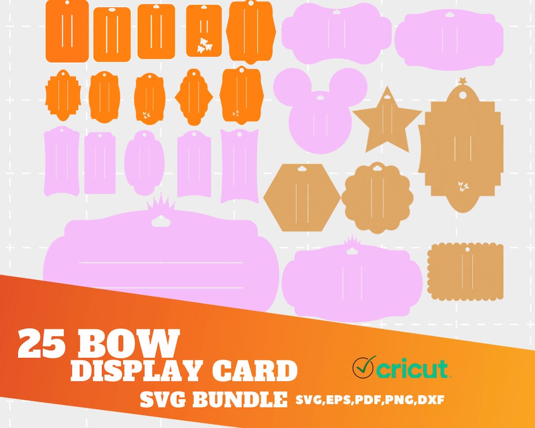Bow Card SVG, Bow Display Card, Hair Clip Card DXF, Bow Card Template ...