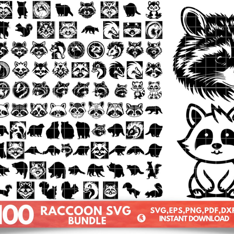 Raccoon Silhouette - Etsy