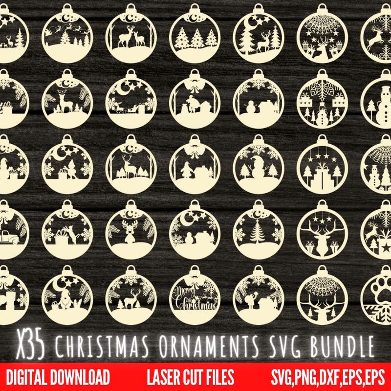 Christmas Balls Svg - Etsy