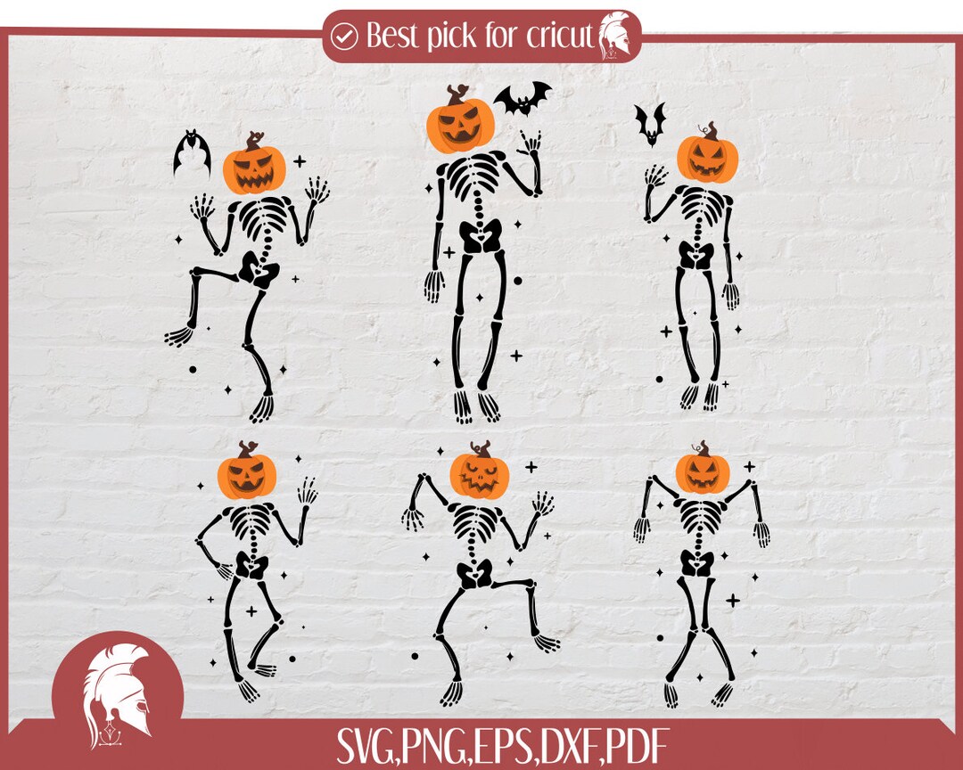 Dancing Pumpkin Head Skeletons Halloween Svg Fichiers Pour Cricut ...