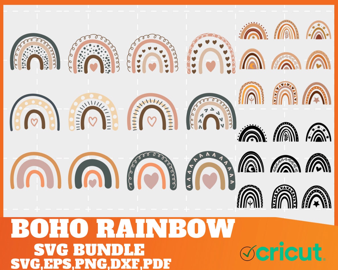 Boho Rainbow Svg Boho Rainbow Svg Bundle Boho Rainbow - Etsy