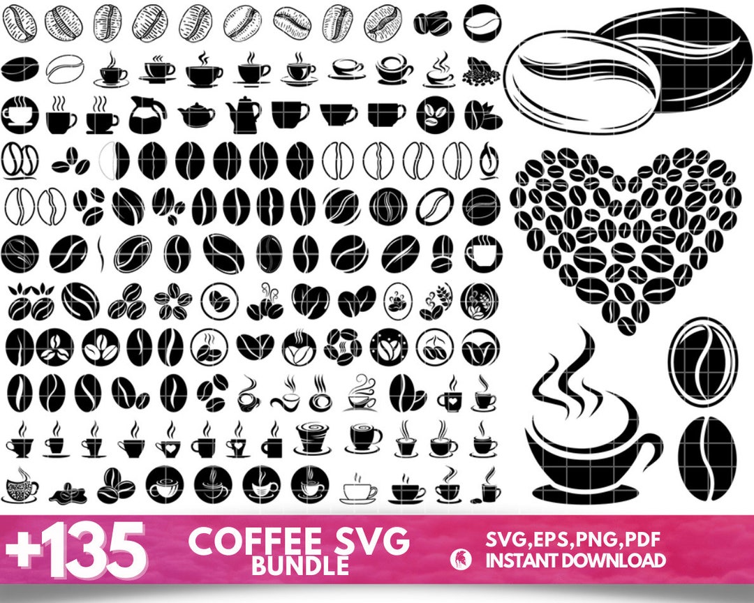 Coffee SVG Bundle - Coffee PNG Bundle - Coffee Clipart - Coffee SVG Cut ...