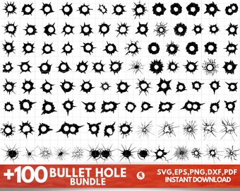 Bullet Hole SVG Bundle Bullet Hole PNG Bundle Bullet Hole Clipart ...