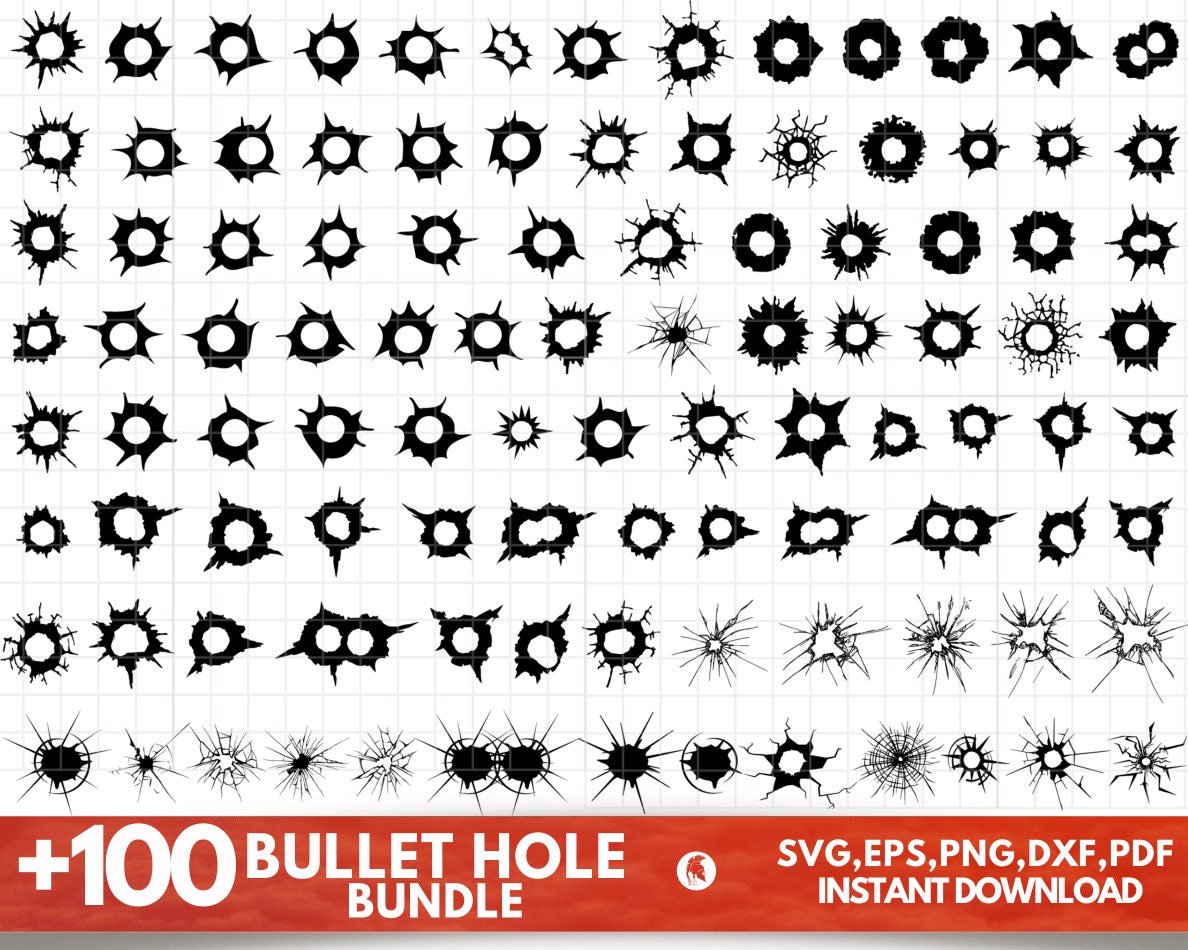 Bullet Holes Printable Letters