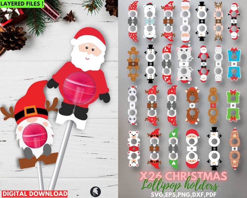 Christmas Svg, Lollipop Holder Svg, BUNDLE, Christmas Favor for Kids ...