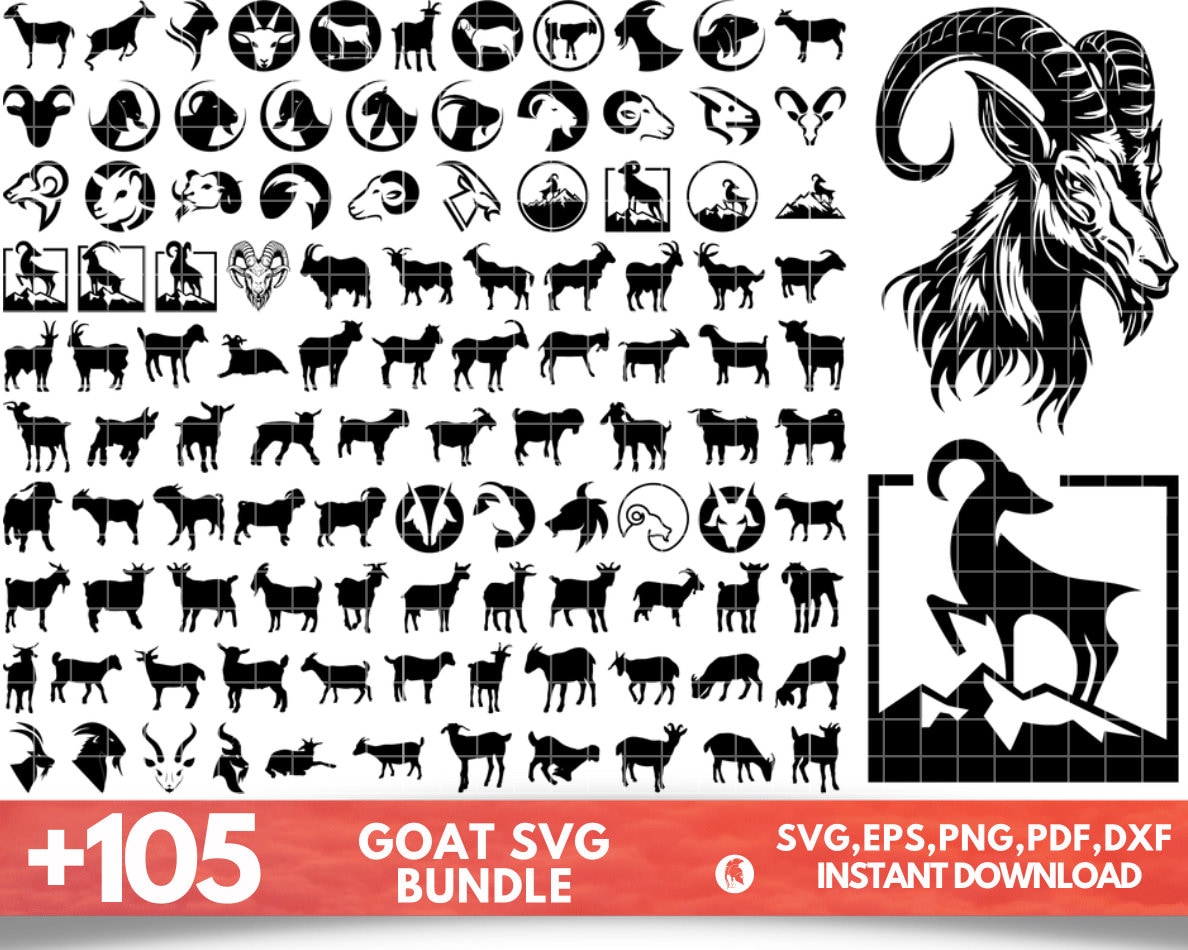 Goat SVG Bundle - Goat PNG Bundle - Goat Clipart - Goat SVG Cut Files ...