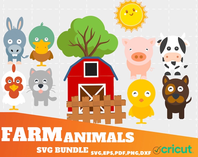Farm Animals Svg, Animal Cut File, Birthday Svg Bundle, Farm Svg,barn ...