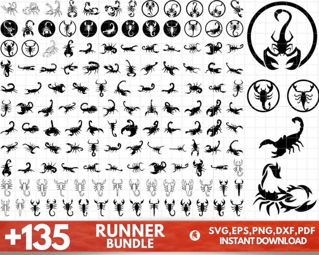 135 Scorpion SVG Bundle, Scorpion Dxf, Scorpion Png, Scorpion Eps ...