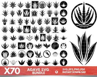 Agave SVG Bundle, Agave Outline, Agave Clipart, Agave Plant Svg, Agaves ...