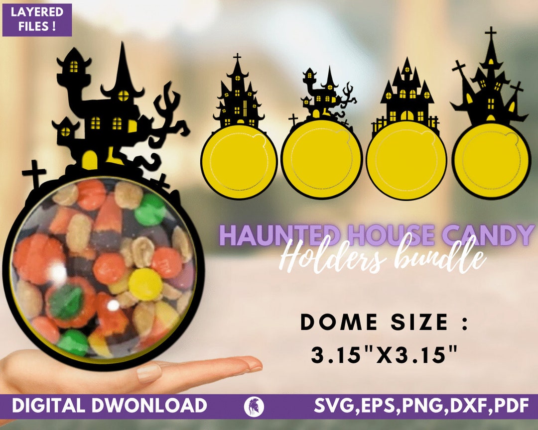 Halloween Candy Dome SVG Bundle, Haunted House Candy Dome Svg, Candy ...