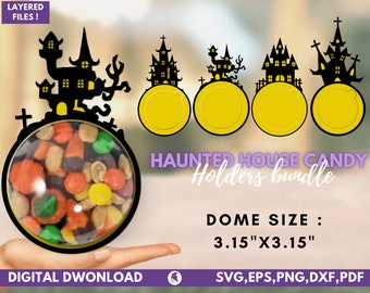 Halloween Candy Dome SVG Bundle, Haunted House Candy Dome Svg, Candy Ornaments SVG, Chocolate ...