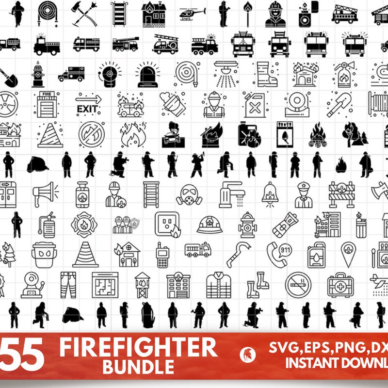 Firefighter Svg - Etsy