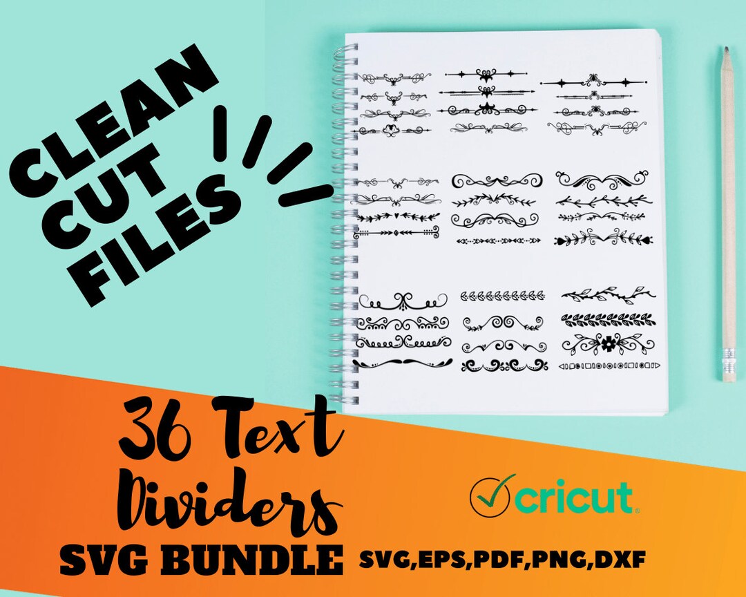 36 Dividers Bundle Svg Text Dividers Svg Flourish Svg Divider
