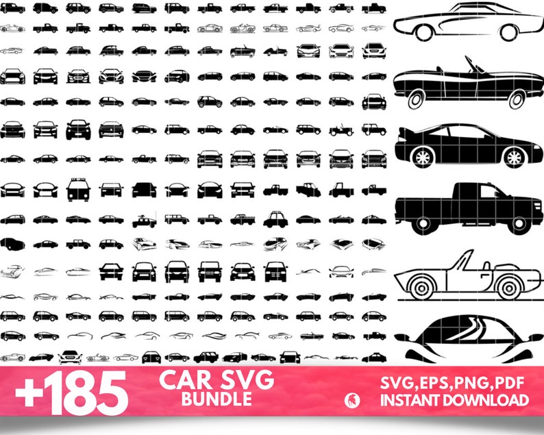 Car Svg Bundle, Retro Car Silhouette Svg, Sports Car Svg, Classic Car ...